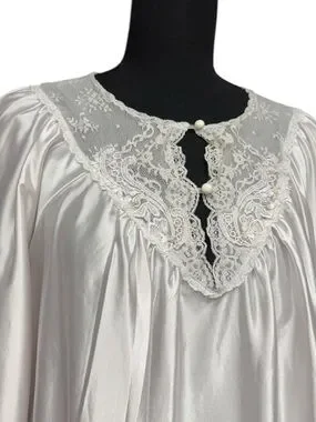 Cachet | Intimates & Sleepwear | Vintage Cachet White Satin Nightgown ...
